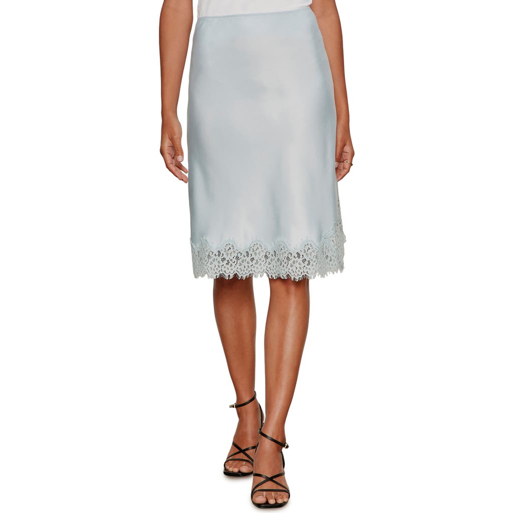 SANCTUARY Satin Slip Skirt with Lace Trim